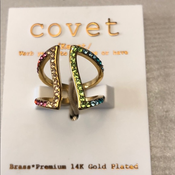 Covet | Jewelry | Rainbow Openwork Design Ring 4k Gold Filled New ...